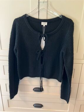 Gentle Fawn | Sweaters | Gentle Fawn Shayla Black Tie Front Cardigan L ...